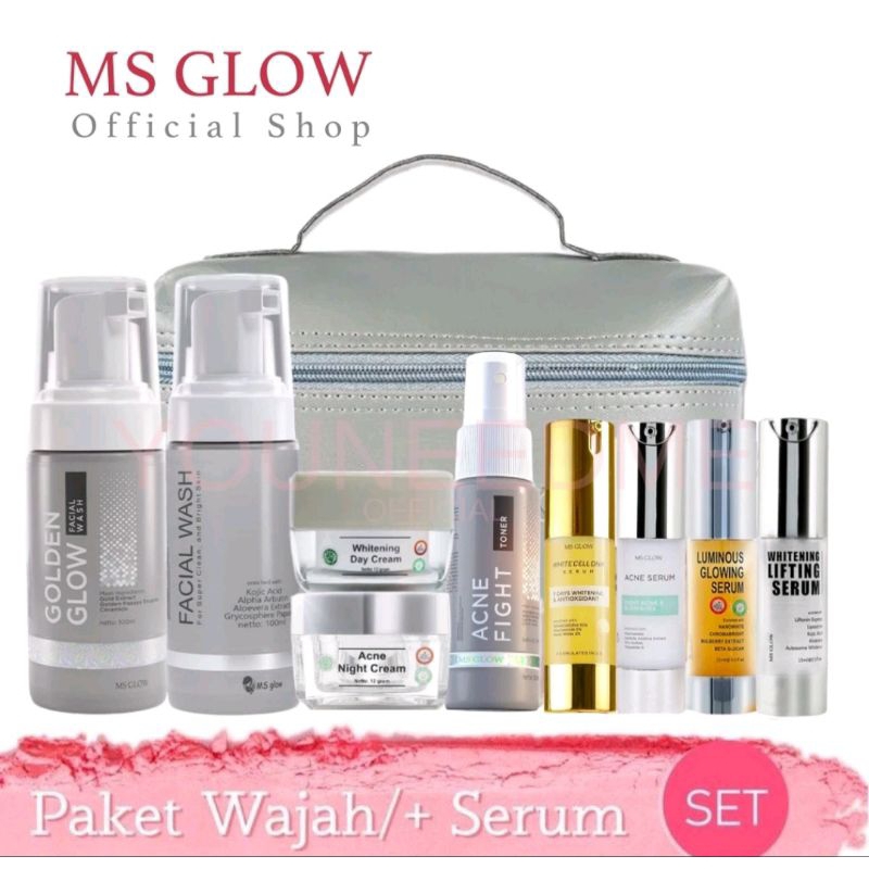 Jual Ms glow paket lengkap original sepaket 1 set msglow whitening acne ...
