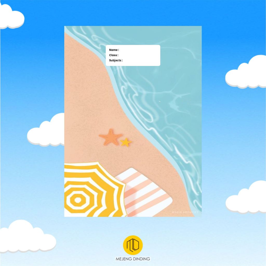 Jual SAMPUL BUKU AESTHETIC ISI 10 PCS / SAMPUL BUKU MOTIF PESISIR ...