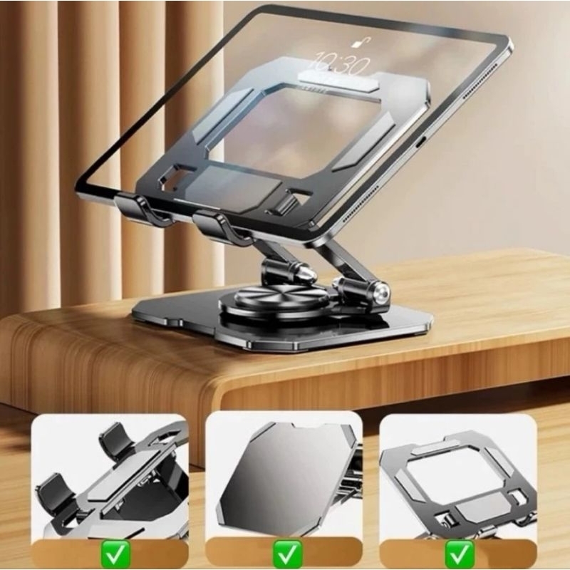 Jual Holder Stand Dudukan Tablet & HP Rotation 360° Full Metal | Shopee ...