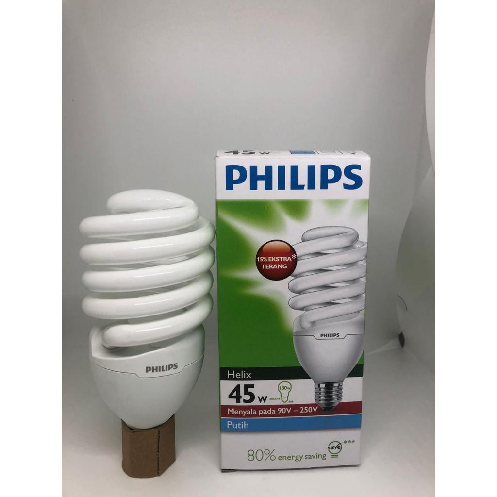 Jual Lampu Philips Helix 45W / Philips Spiral 45W / Philips Tornado 45W Ulir Putih Day Light E27 ...