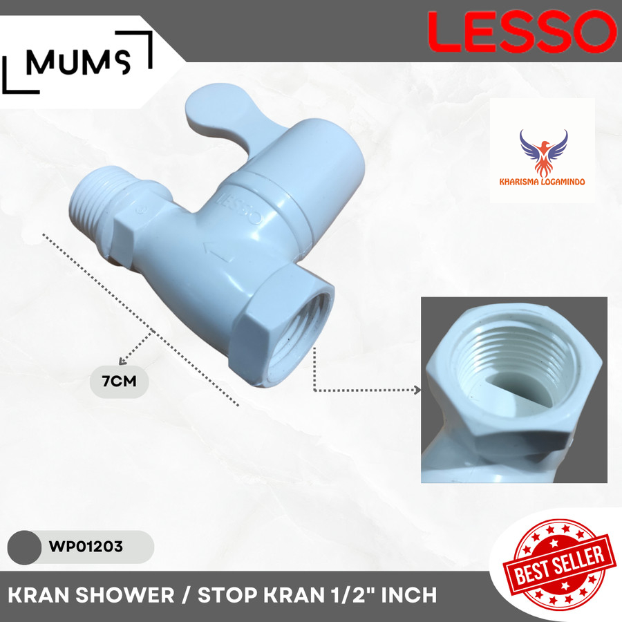 Jual KLP - Stop Kran Air Lesso 1/2" Inch Pvc Plastik Kran Shower Bidet ...