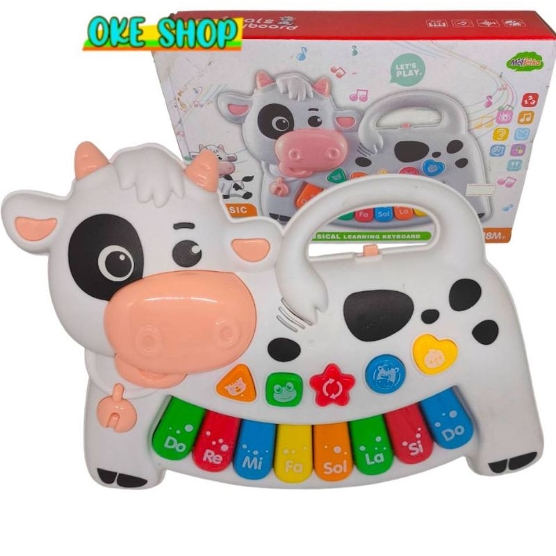 Jual Mainan Bayi Musik, Mainan Keyboard Piano Sapi, Lampu dan Suara, 4 ...