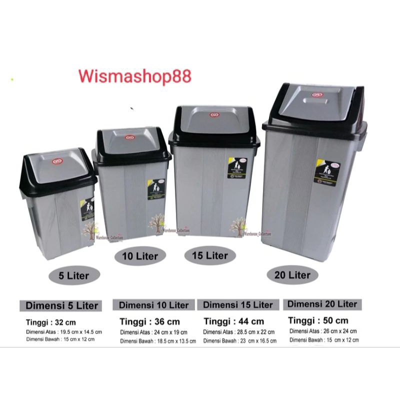 Jual TEMPAT SAMPAH TUTUP GOYANG SILVER UKURAN 5,10,15,20 LITER / TEMPAT SAMPAH | Shopee Indonesia