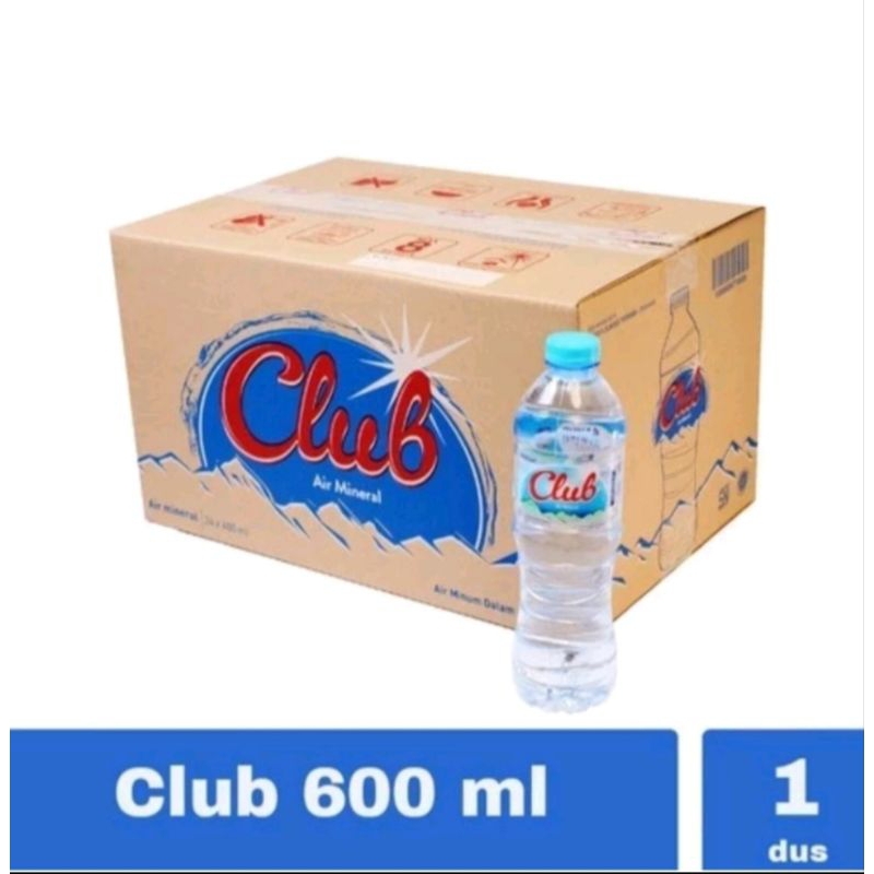 Jual AIR CLUB BOTOL 600 ML PER DOS AIR MINERAL CLUB SEDANG ISI 24 BOTOL ...