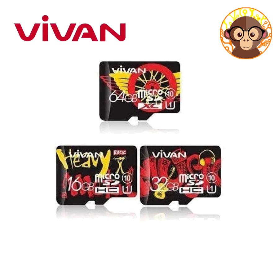 Jual Micro SD VIVAN 16GB / 32GB / 64GB Class 10 TF Card - Black + Red ...