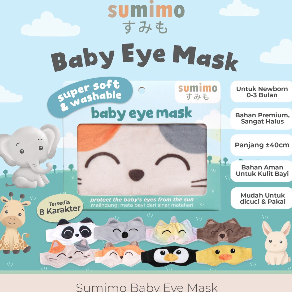 Jual Ready Khusus Sumimo Baby Eye mask Motif Tutupan Mata Bayi Kacamata ...
