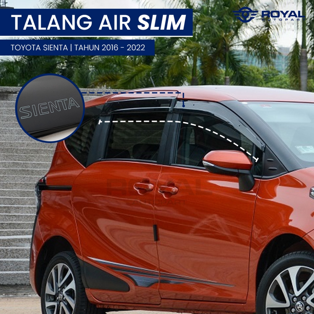 Jual Talang Air Pintu Mobil TOYOTA SIENTA 2016 - 2022 Model Slim ...