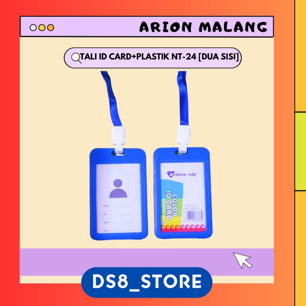 Jual KEPLEK / ID CARD + TALI PLASTIK DUA SISI NT-24 OLEANCITY | Shopee ...