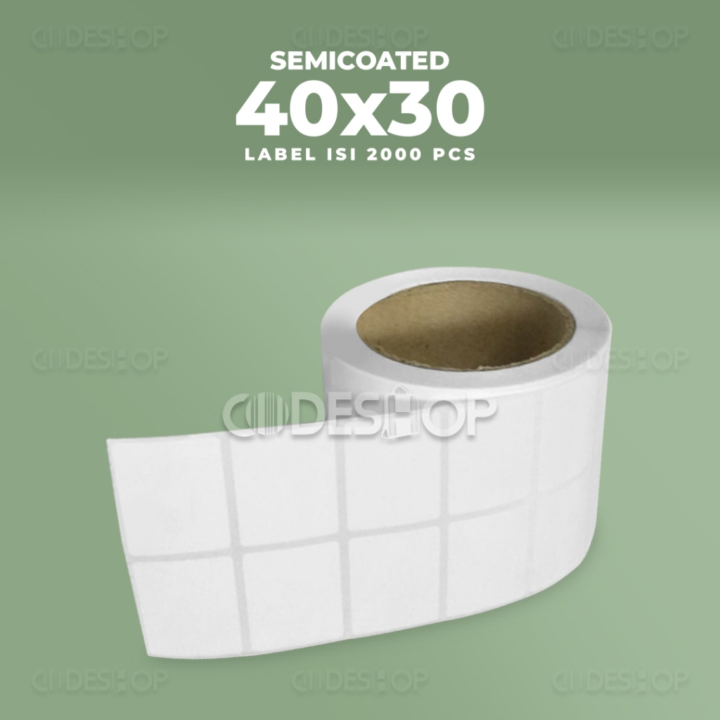 Jual Stiker Label Semicoated 40x30mm 2 Line isi 2000 Pcs Core 3" CORE ...