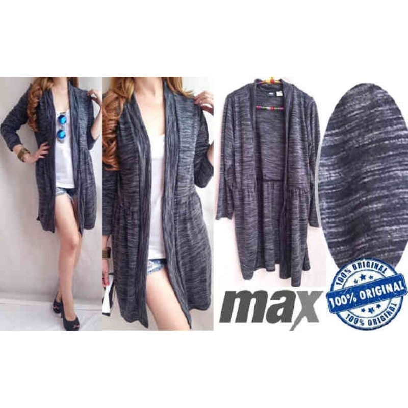 Jual MAX grey Burnout long cardi | Shopee Indonesia