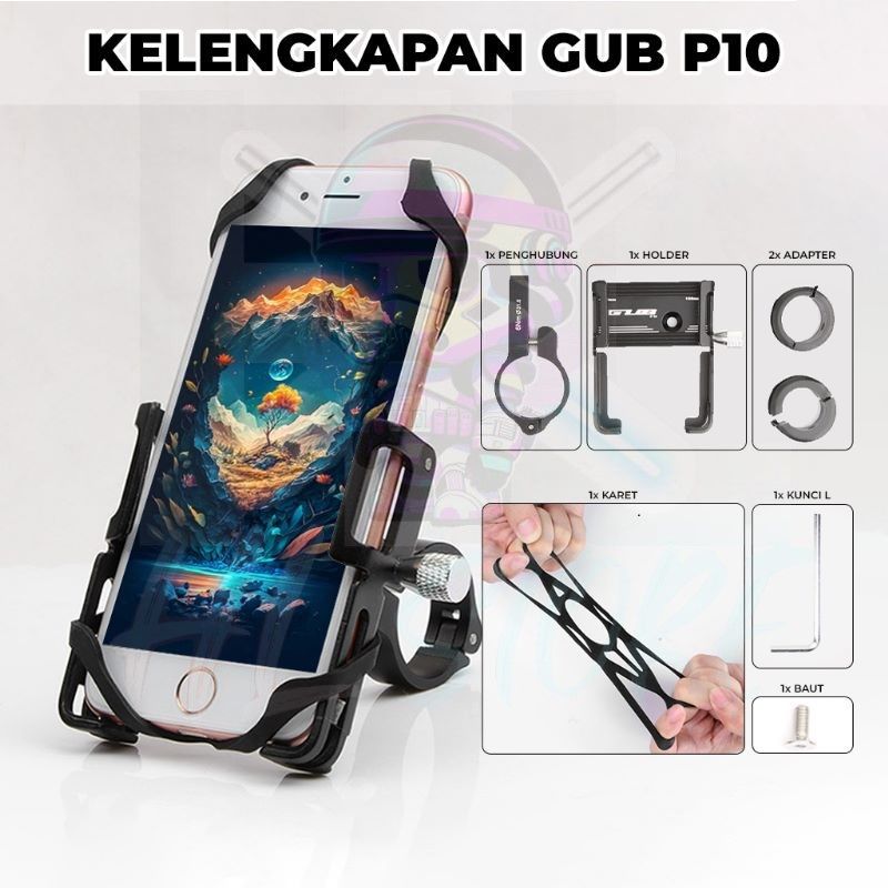 Jual P10 Holder HP Stang Motor dan Sepeda Besi Aluminium Spion motor Dudukan Penyangga Tempat ...