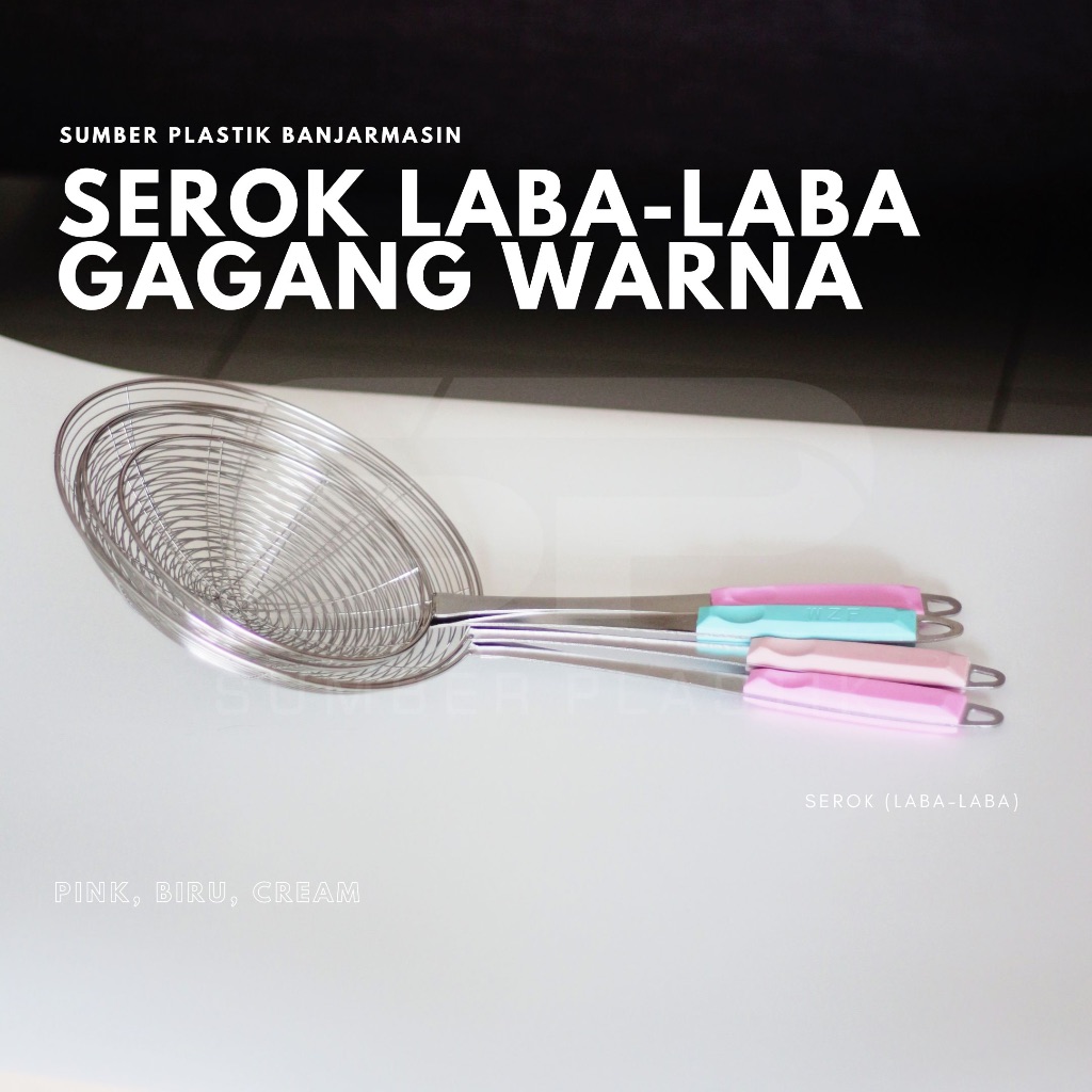 Jual Serok Laba Laba Gagang Warna 18 20 22 24 cm Stainless Steel ...