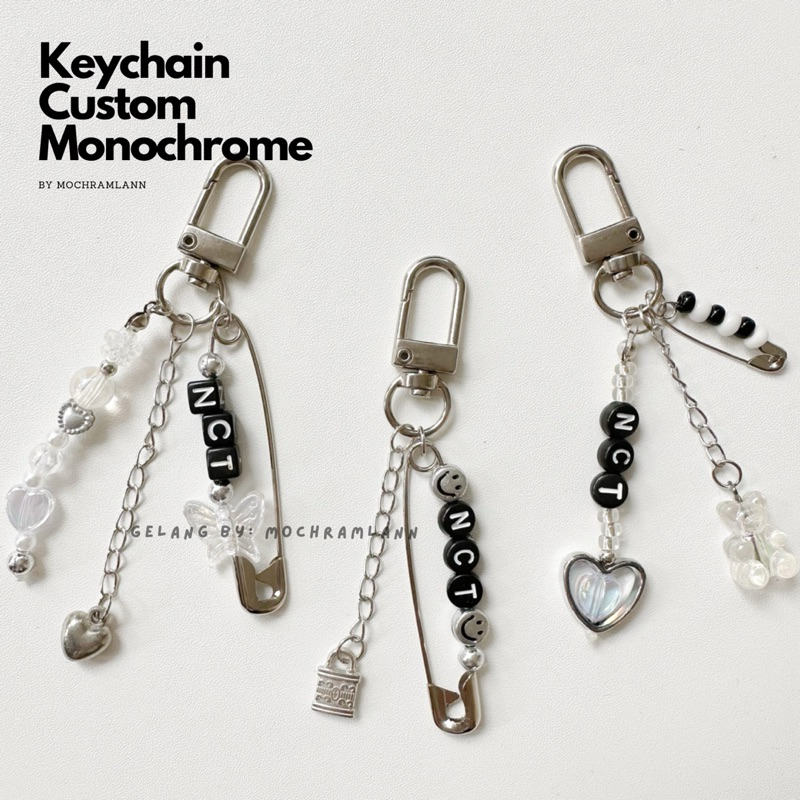 Jual NEW!!! KEYCHAIN CUSTOM MONOCHROME SERIES / REQUEST NAMA / KEYCHAIN ...
