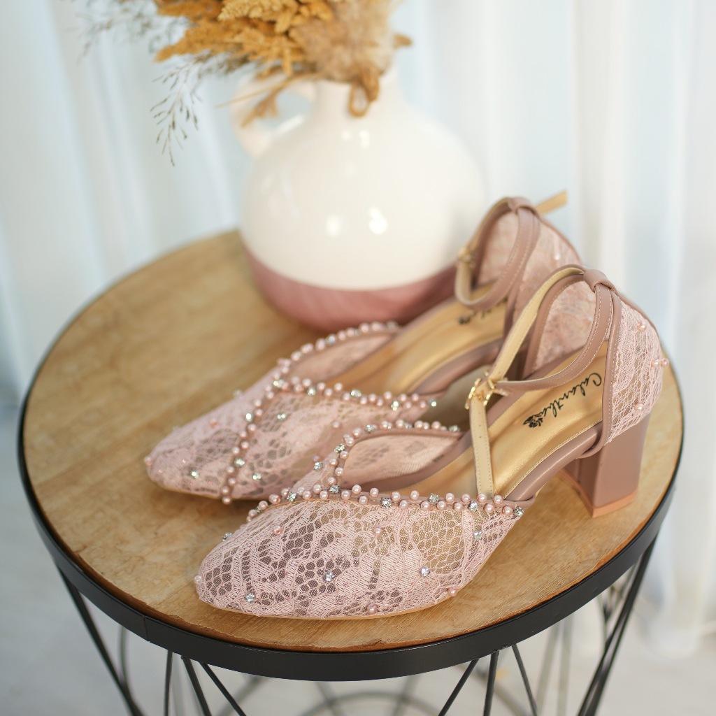 Jual Deu_Calantha Sepatu Pesta Wanita Wedding Shoes Selop Ankle Strap ...