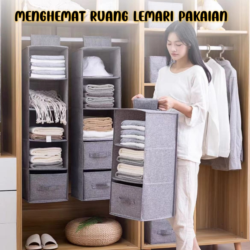Jual Rak gantung lipat lemari. kain/penyimpanan gantung lemari pakaian ...