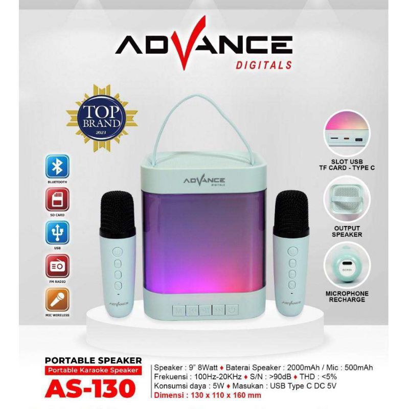 Jual Speaker advance AS130 / speaker bluetooth / mic karaoke / mic ...