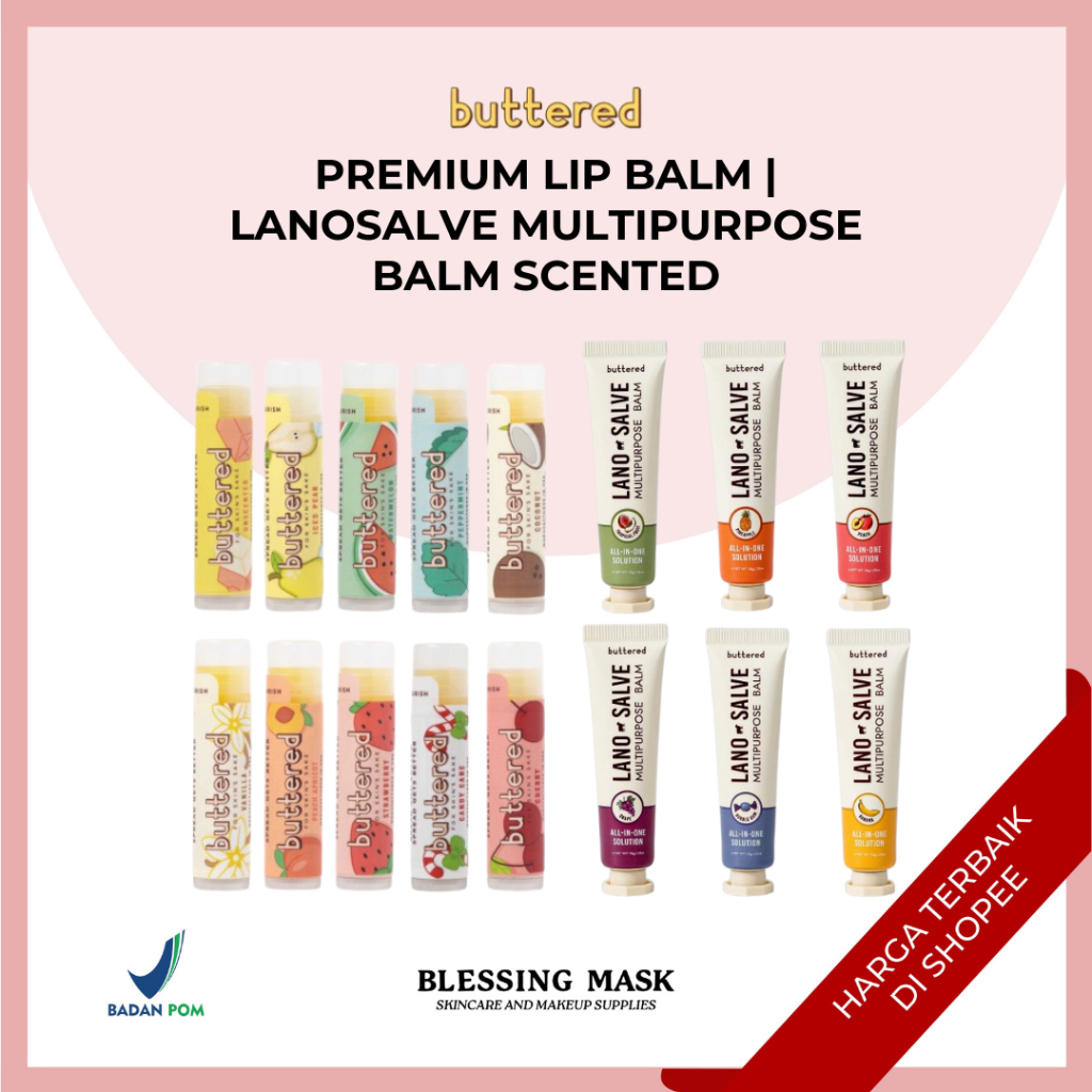 Jual Buttered - Premium Lip Balm SPF 15 | Pelembab Bibir | Lanosalve ...