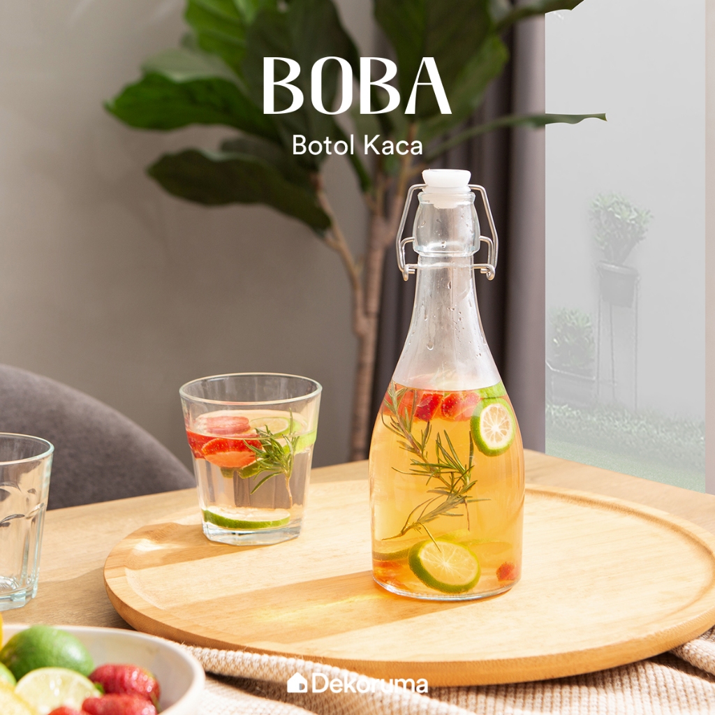 Jual Dekoruma BOBA Botol Minuman Kaca dengan Tutup 500ml | Shopee Indonesia