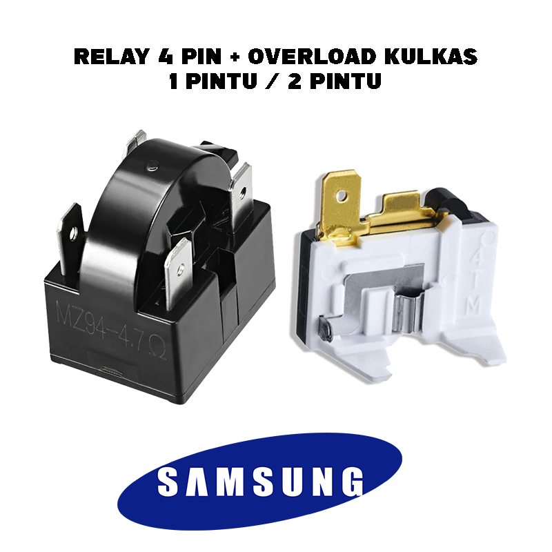 Jual SAMSUNG Relay 4 Pin + Ptc Overload Kulkas 1 pintu / 2 pintu ...