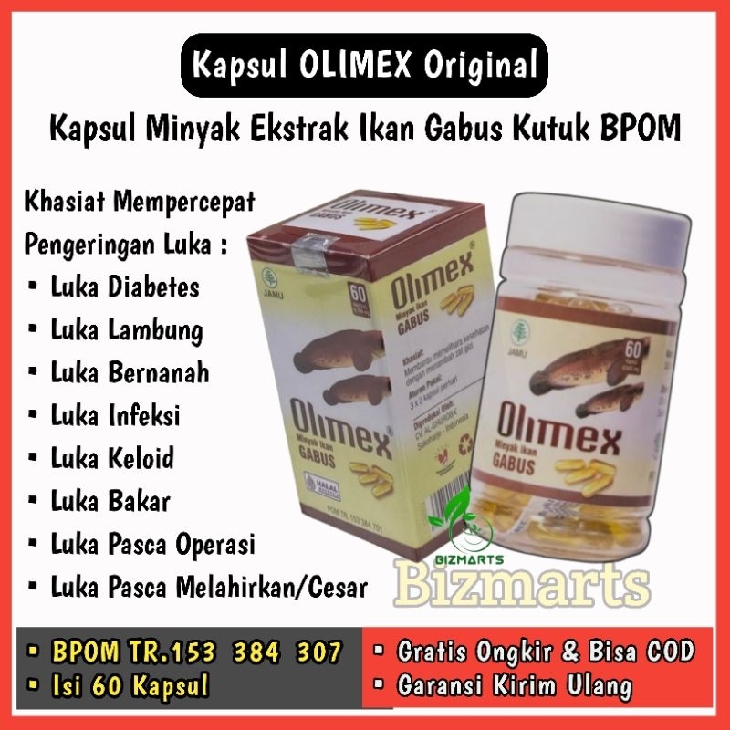 Jual OLIMEX Kapsul Albumin Minyak Ikan Gabus Kutuk Premium Obat Luka ...