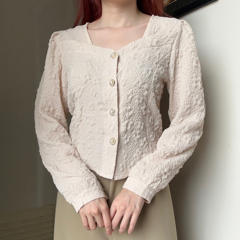 Jual Ines top atasan blouse wanita baju korean style by Biel the label ...