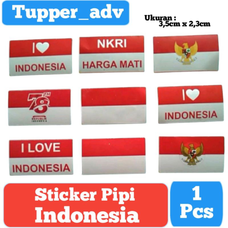 Jual Sticker Pipi Merah Putih / Tempelan Pipi Bendera Indonesia 17an ...