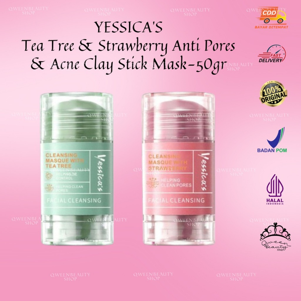 Jual Yessica's Tea Tree & Strawberry Anti Pores & Acne Clay Stick Mask ...