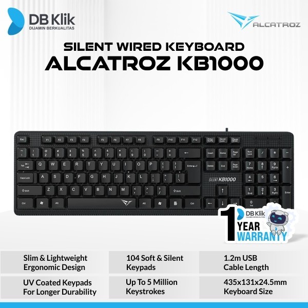 Jual Keyboard Alcatroz KB1000 Silent Wired Usb | Shopee Indonesia