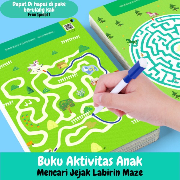 Jual Buku Aktivitas Anak Bermain Maze Labirin Wipe And Clean Dapat Di ...