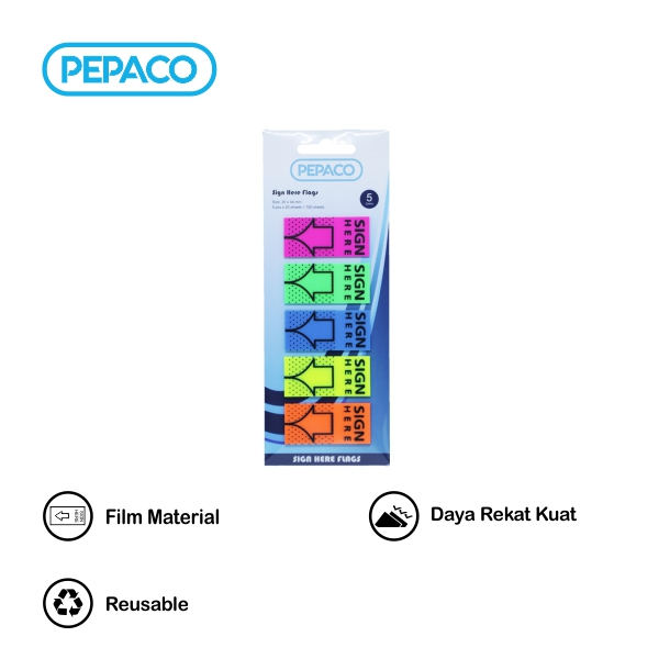 Jual Pepaco, Sign Here Flag, 5 Colour, 1 Pack | Shopee Indonesia