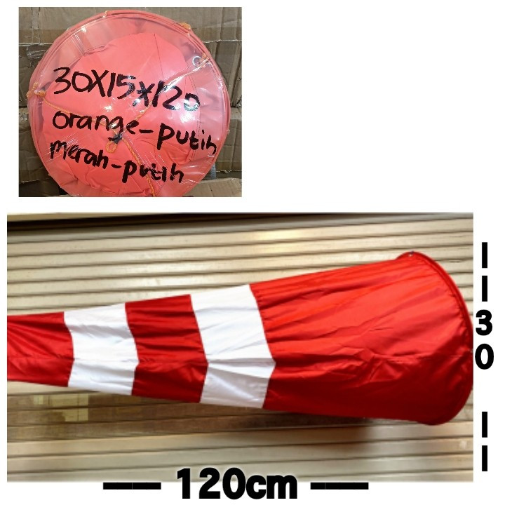 Jual Wind shock arah angin merah putih 30x15x120cm | Shopee Indonesia