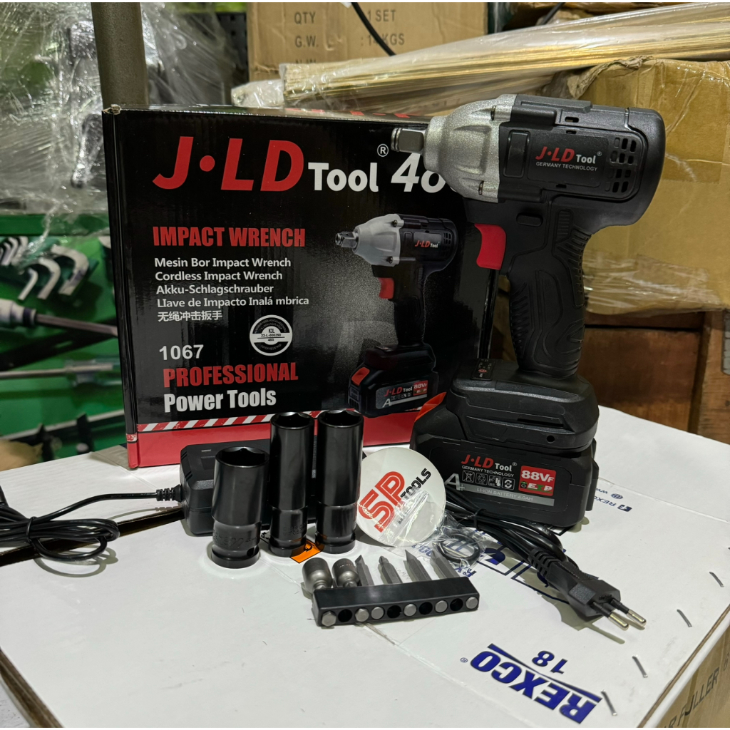 Jual MESIN IMPACT WRENCH CORDLESS CAS BATERAI ALAT BUKA BAUT 88VF JLD ...