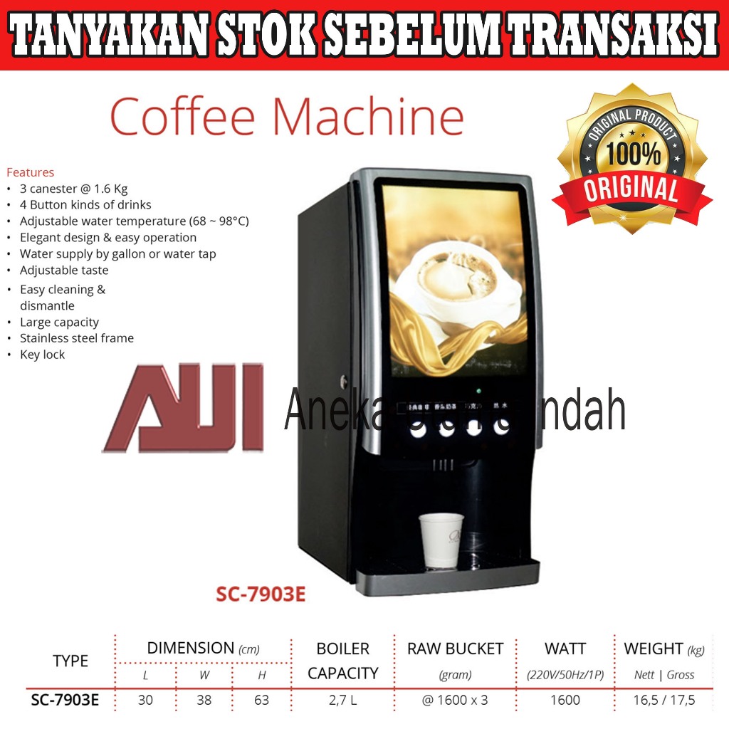Jual Getra SC-7903E Professional Mix Coffee Otomatis Dispenser Digital Control Dengan 4 Tombol ...