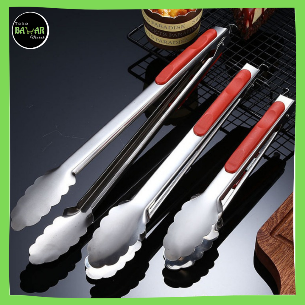 Jual Capitan Stainless Steel Gagang Merah / Capitan Makanan Besar Tebal ...