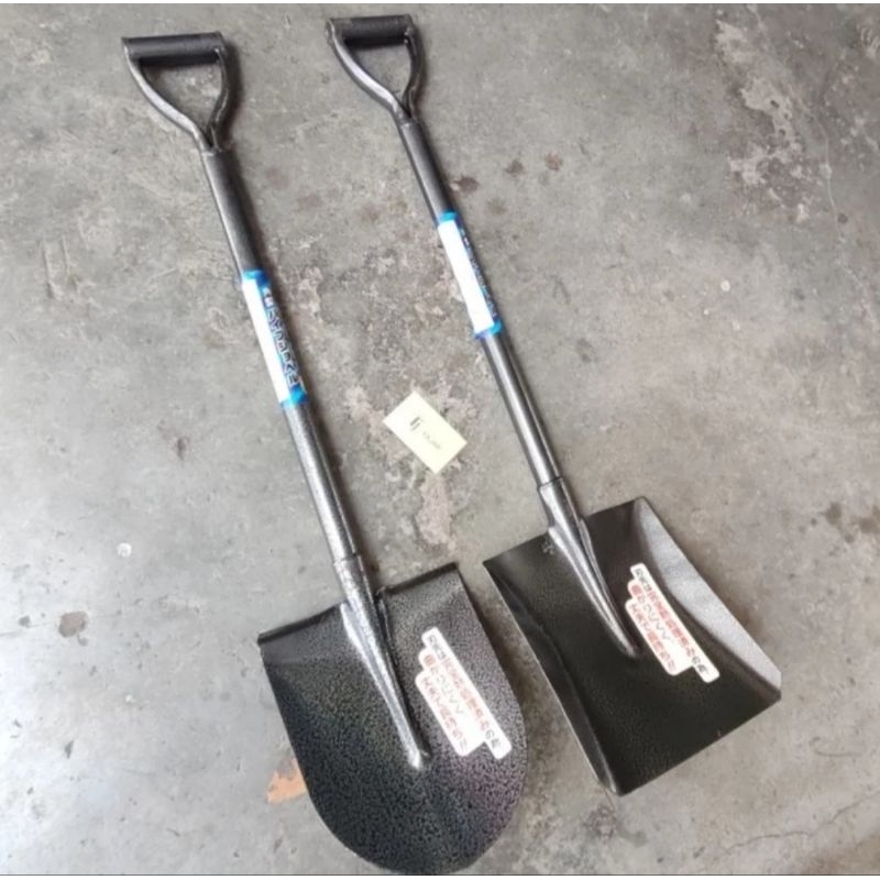 Jual Sekop skop pasir batu tanah body gagang besi baja model plat RATA ...