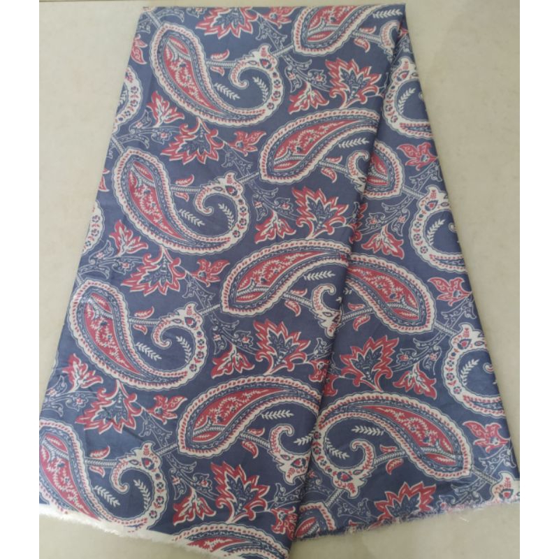 Jual kain batik printing soft pastel motif kepala ikan bahan kain ...