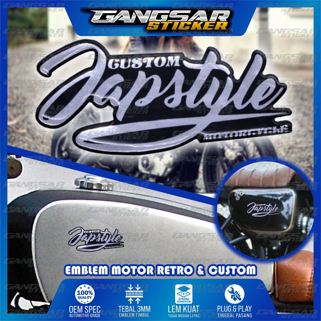 Jual emblem motor custom japstyle / emblem tangki motor japstyle ...