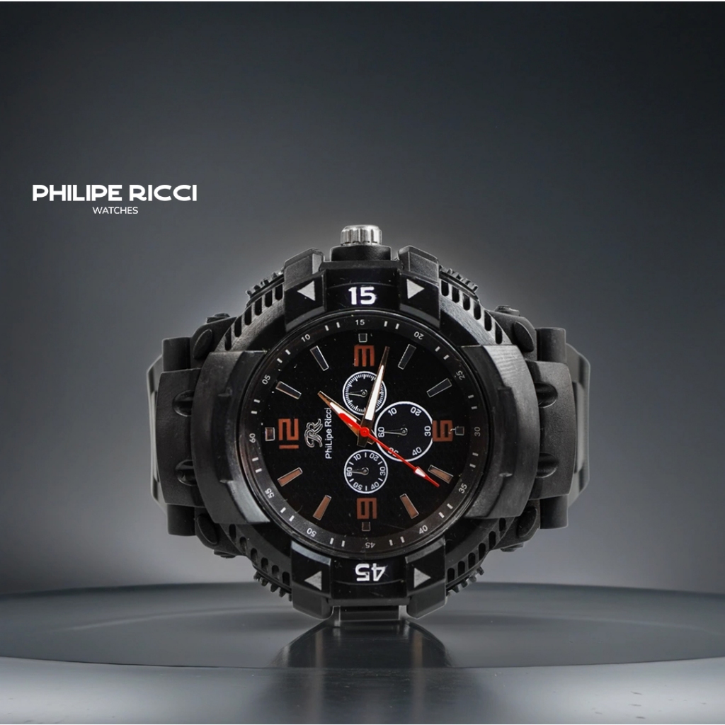 Jual PhiLipe Ricci Jam Tangan Pria Analog Original Tali Karet Quartz ...