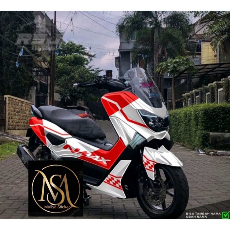Jual stiker decal nmax old full body variasi terbaru merah putih glosy ...