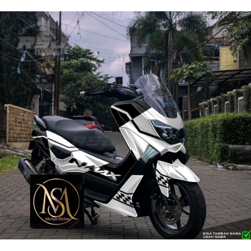 Jual stiker decal nmax old 2019 stiker full body hitam putih glosy ...