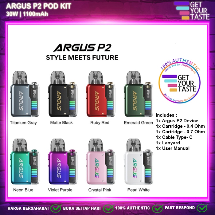 Jual Voopoo Argus P2 30W 1100mAh Pod Kit Authentic by Voopoo | Shopee ...