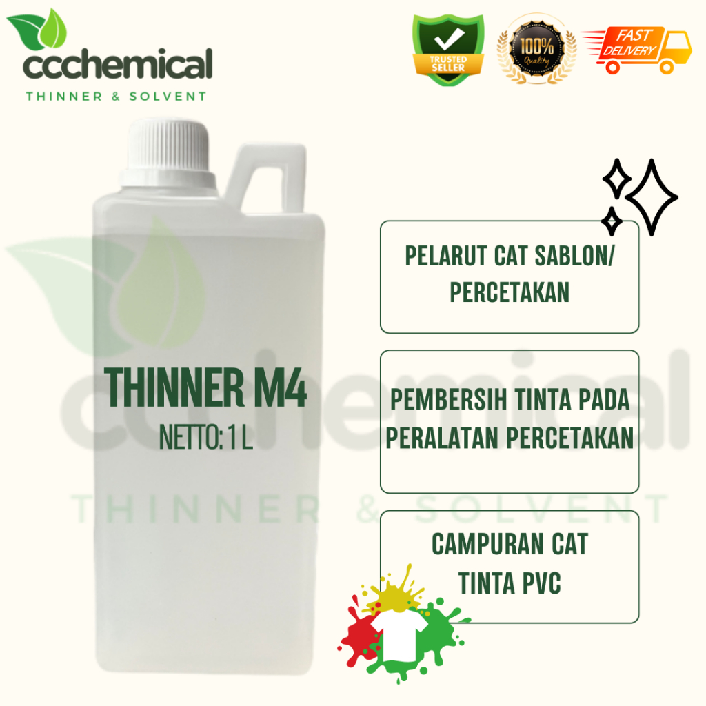 Jual Solvent M4 Sablon 1 Liter | Reducer Pengencer Minyak Cairan Cat ...