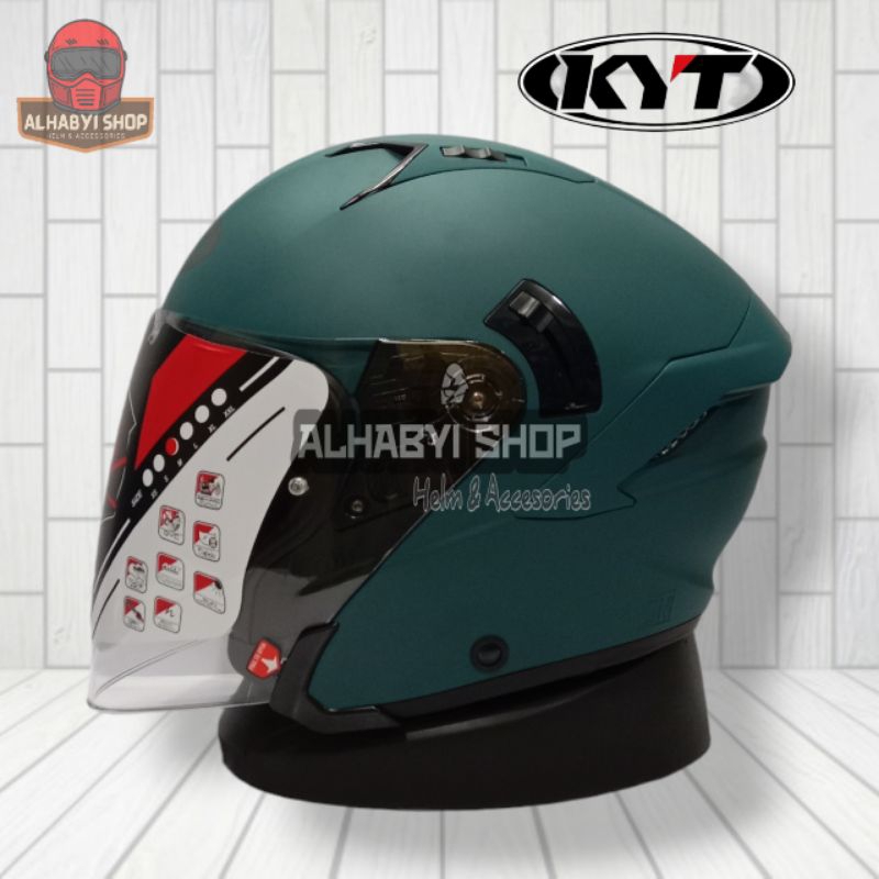 Jual Helm Half Face KYT NFJ Emerald Green Doff | Helm Half Face KYT NFJ ...