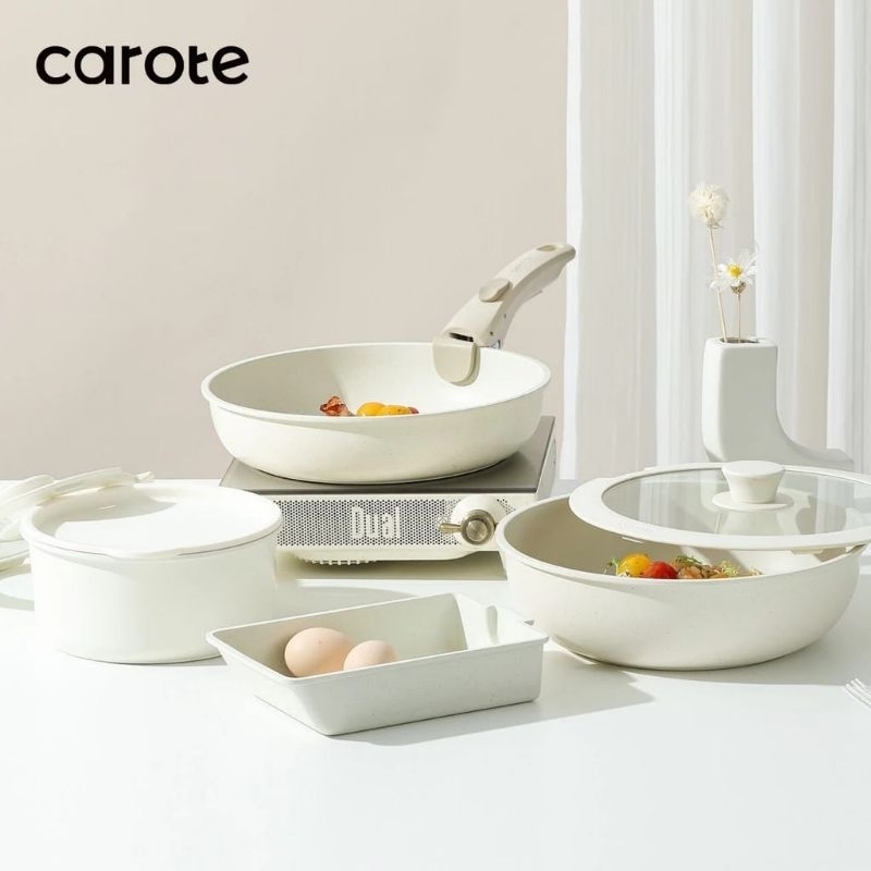 Jual CAROTE Putih Set 8pcs Anti Lengket Pegangan Bisa di Lepas Pasang ...