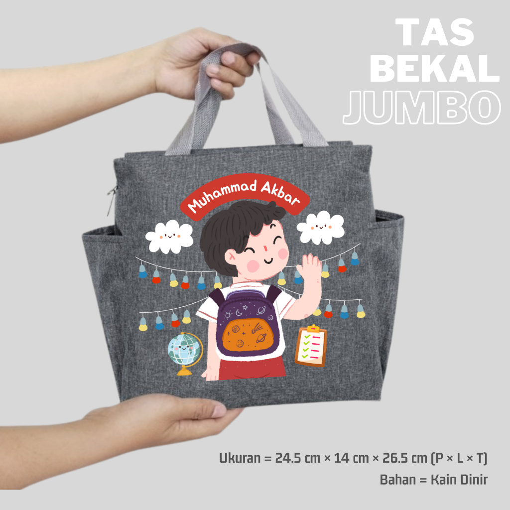 Jual TAS BEKAL JUMBO BISA CUSTOM NAMA | Shopee Indonesia