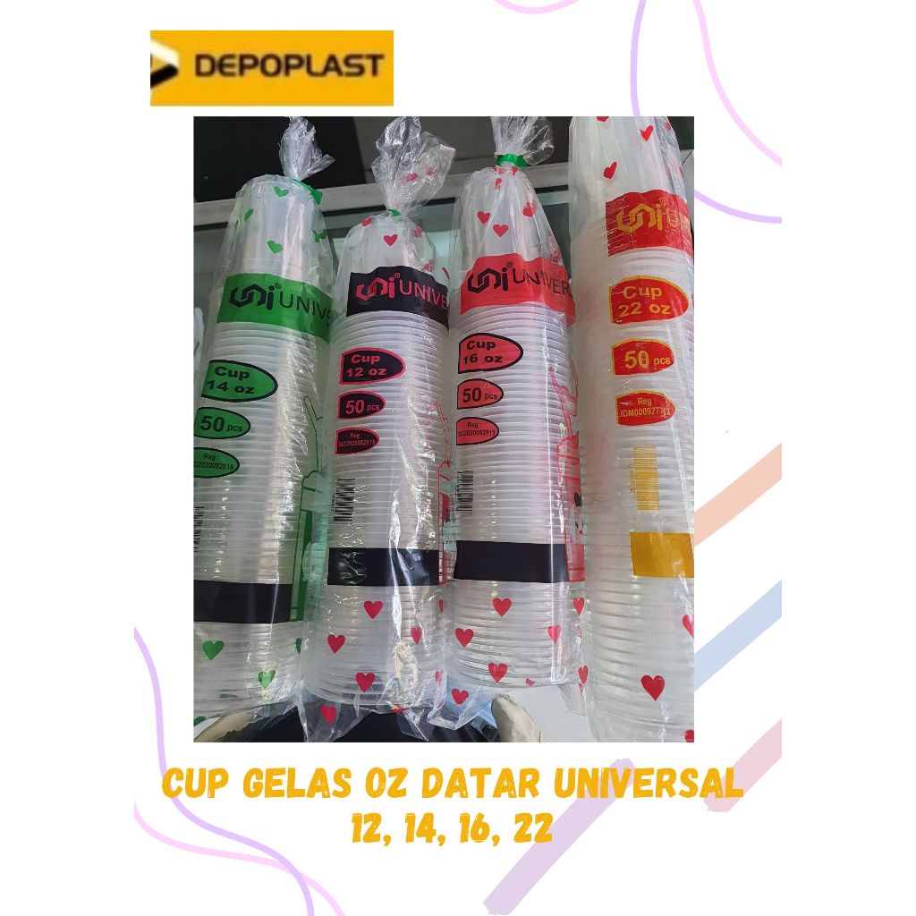 Jual Cup gelas OZ Universal DATAR ukuran 14 OZ, 16 OZ,, 18 OZ , 22 OZ ...