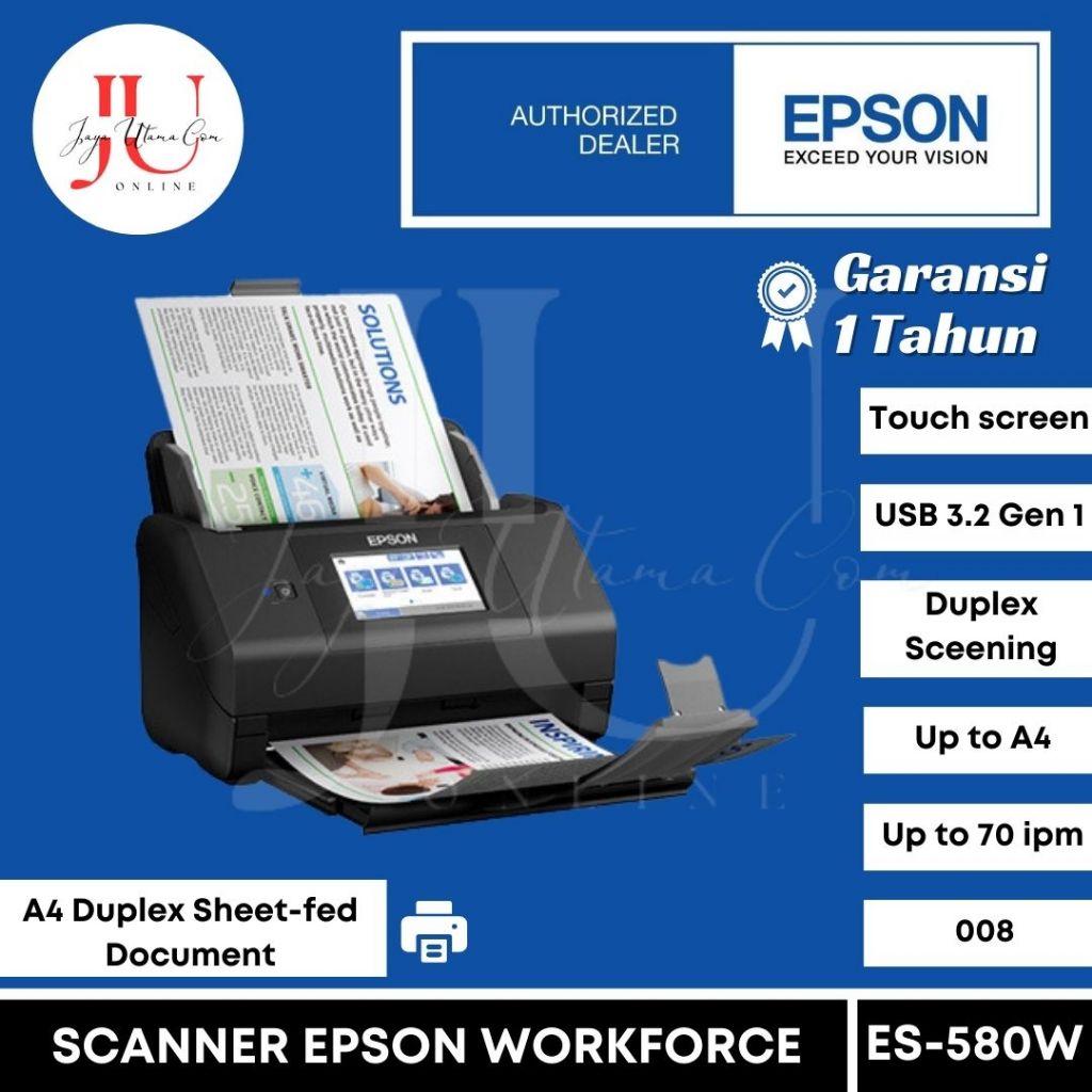 Jual Scanner Epson WorkForce ES-580W A4 Duplex Sheet-fed Document ...