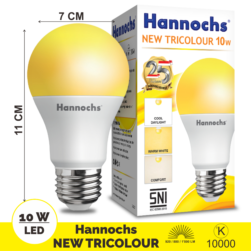Jual Hannochs Led Bulb Tricolour 10W 12W 10 12 Tricolor Meval 5 8 11 13 ...