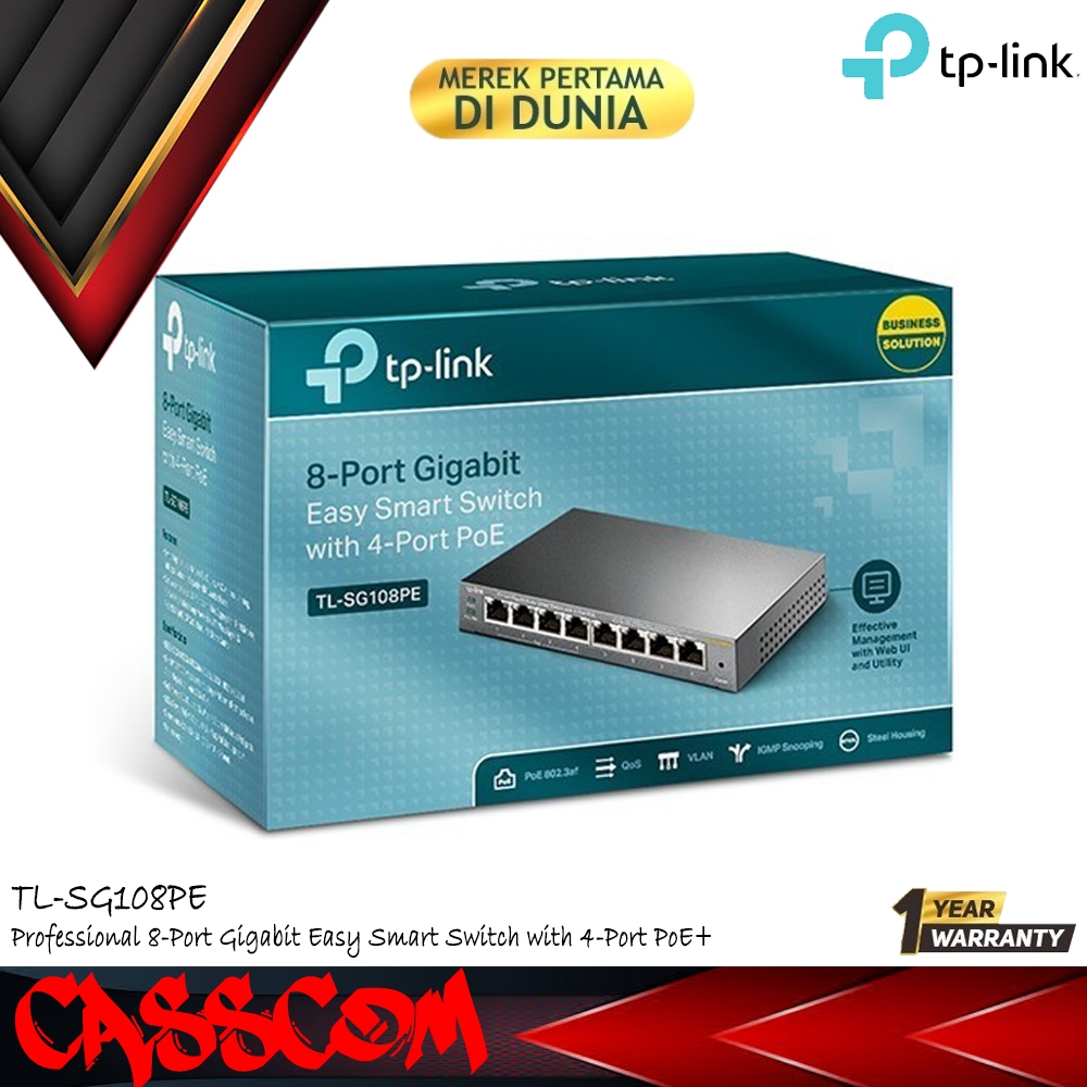 Jual TP-LINK TL-SG108PE 8-Port Gigabit Easy Smart Switch Hub with 4 ...