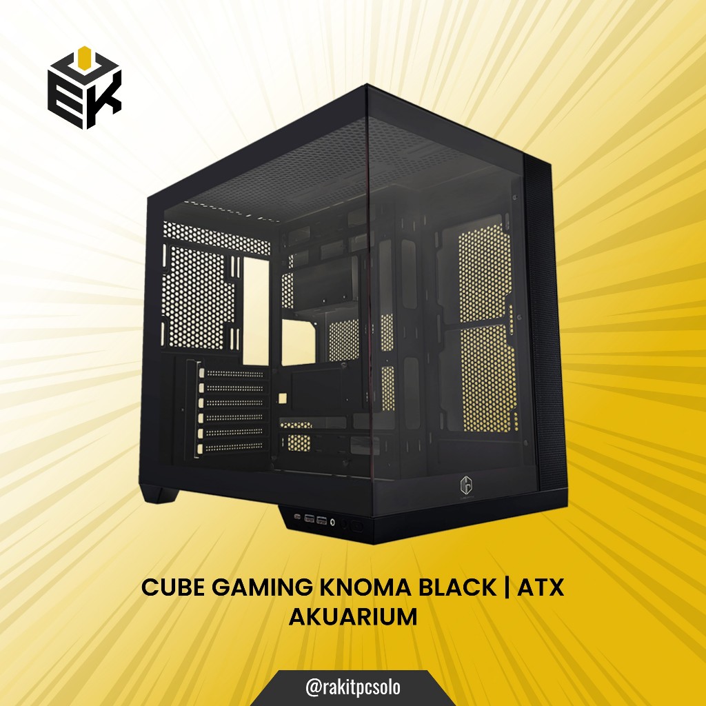 Jual Casing PC CUBE GAMING KNOMA BLACK - ATX Gaming Case - Free 2 Fan ...